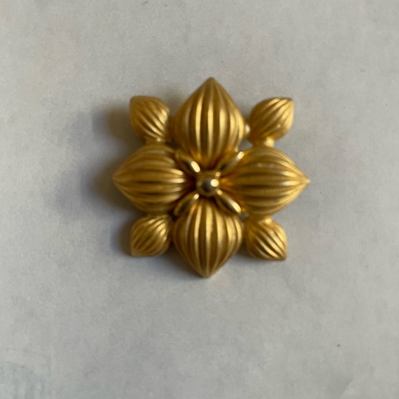 Jewelry | Vintage Signed Craft Goldtone Flower Brooch Elegant Petal ...